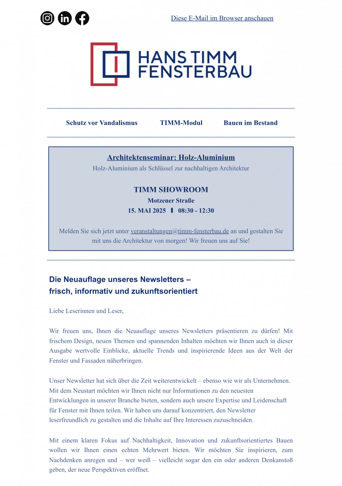 TIMM | Maßgeschneiderte Fenster- und Fassadenlösungen